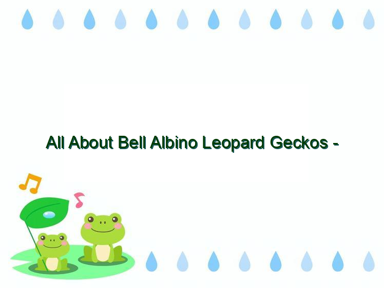 All About Bell Albino Leopard Geckos - Characteristics and Care Guide ...